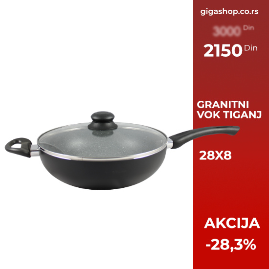 Duboki Granitni Vok Tiganj Sa Poklopcem Gigashop